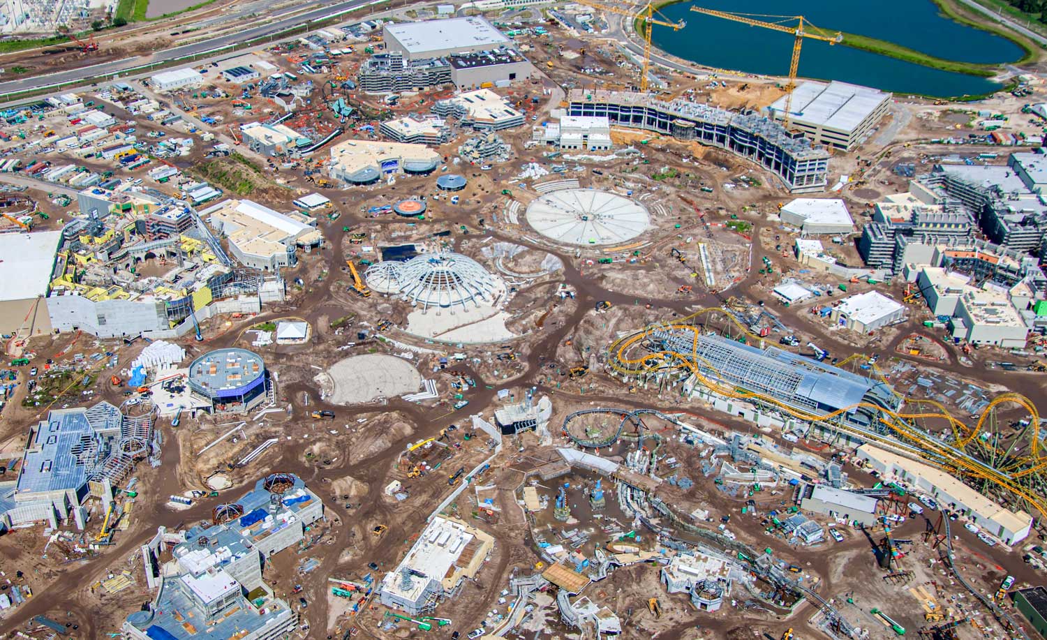 Summer construction progress at Universal Epic Universe park