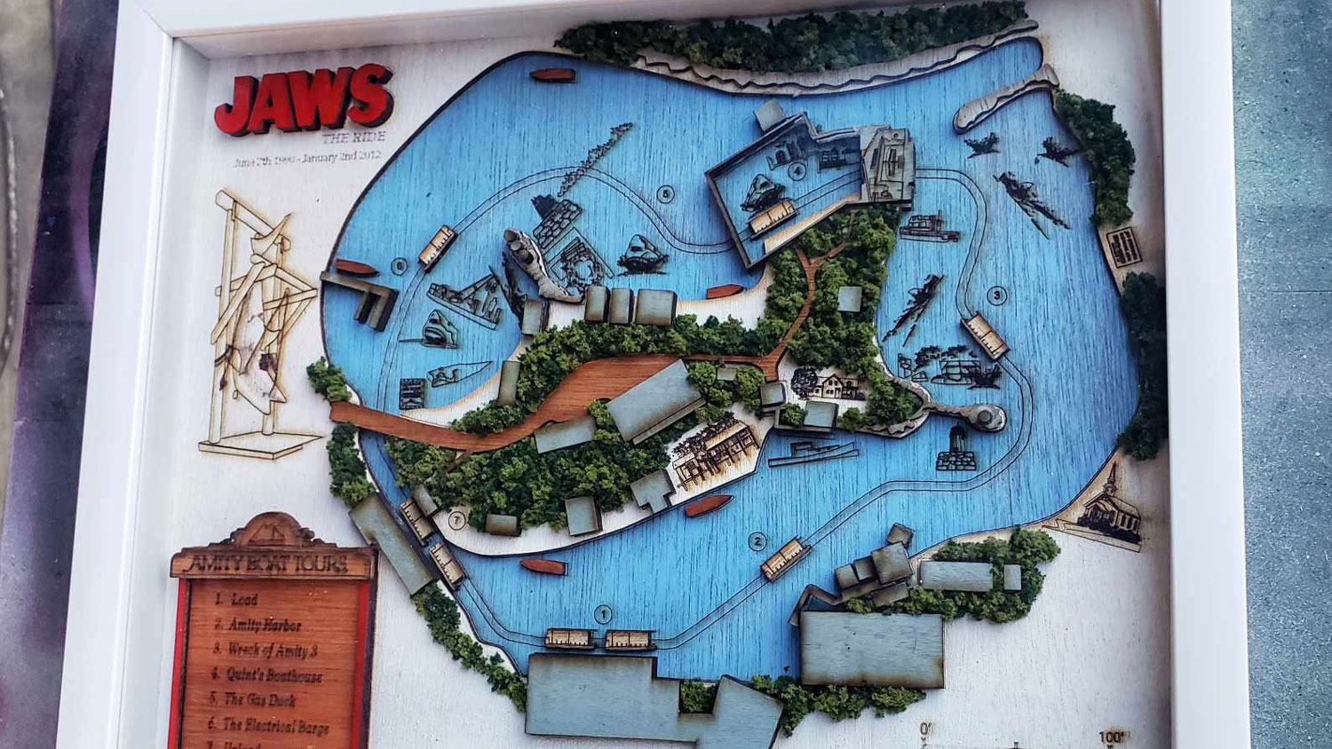 Etsy shop sells detailed 3D Wood Crafted theme park maps